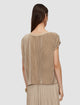 Cedre Pleated Satin Top in Beige | JOSEPH US