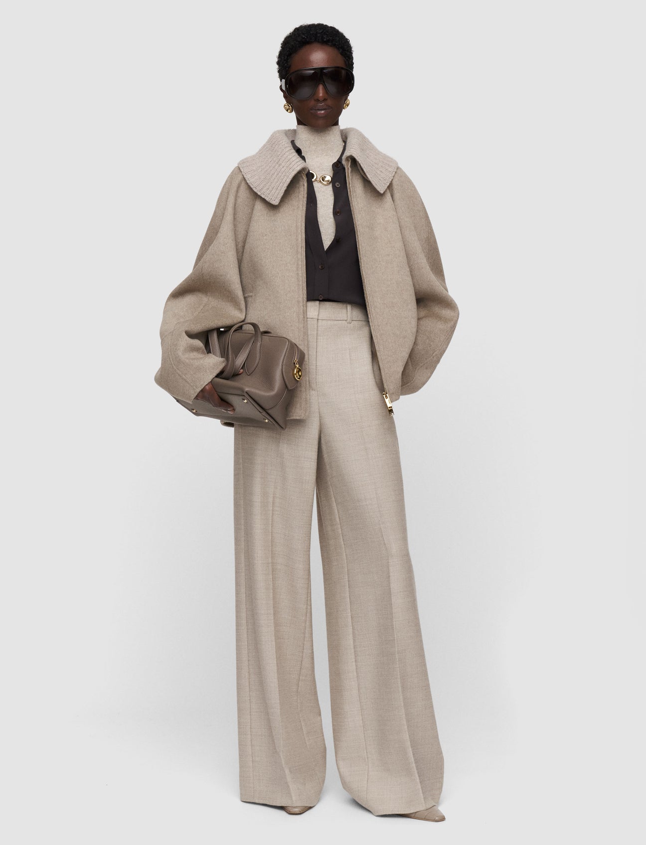 Cooksey Double Face Cashmere Jacket in White | JOSEPH US