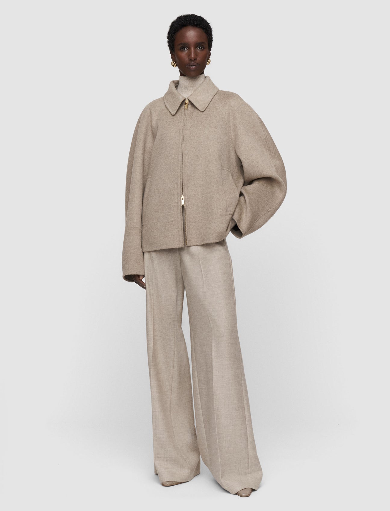 Cooksey Double Face Cashmere Jacket in White | JOSEPH US