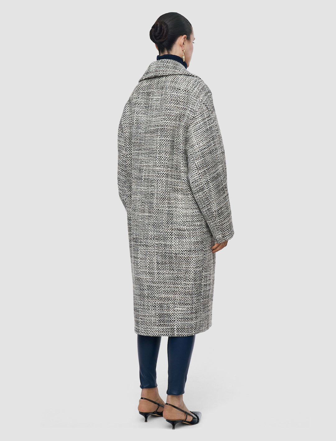 Florent Crosshatch Virgin Wool Coat in Multicolour | JOSEPH GB