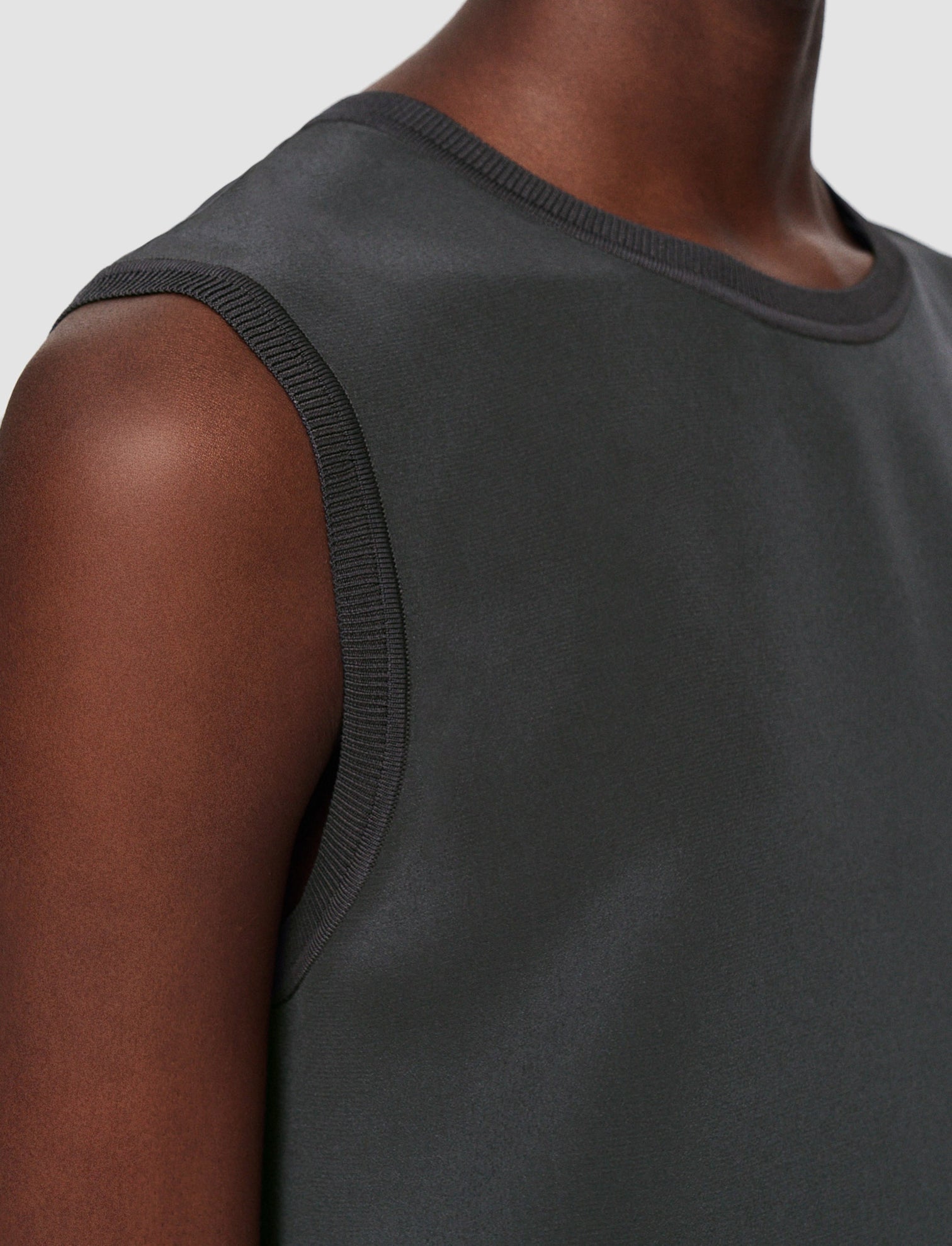 Silk Crepe de Soie Bley Blouse in Grey | JOSEPH GB