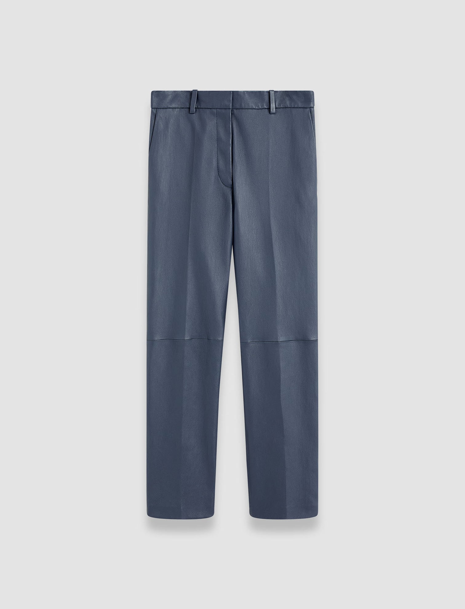 Coleman Leather Stretch Trousers in Blue | JOSEPH GB