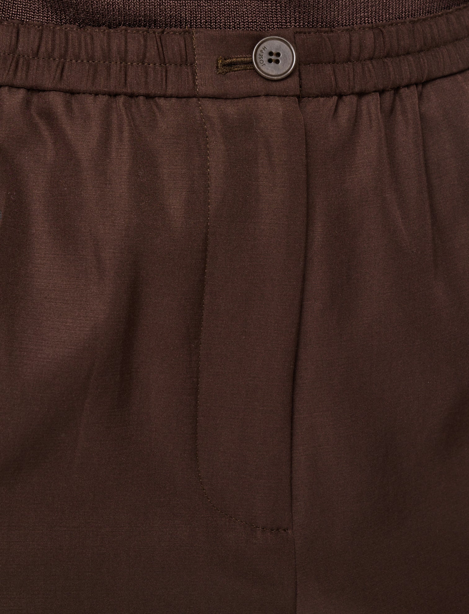 Taio Soft Cotton Silk Trousers in Brown | JOSEPH GB