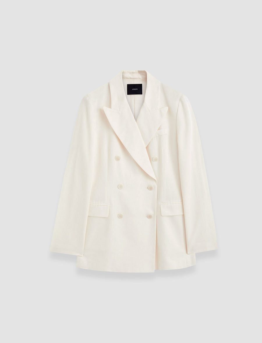 Valery Soft Cotton Silk Jacket in White | JOSEPH GB