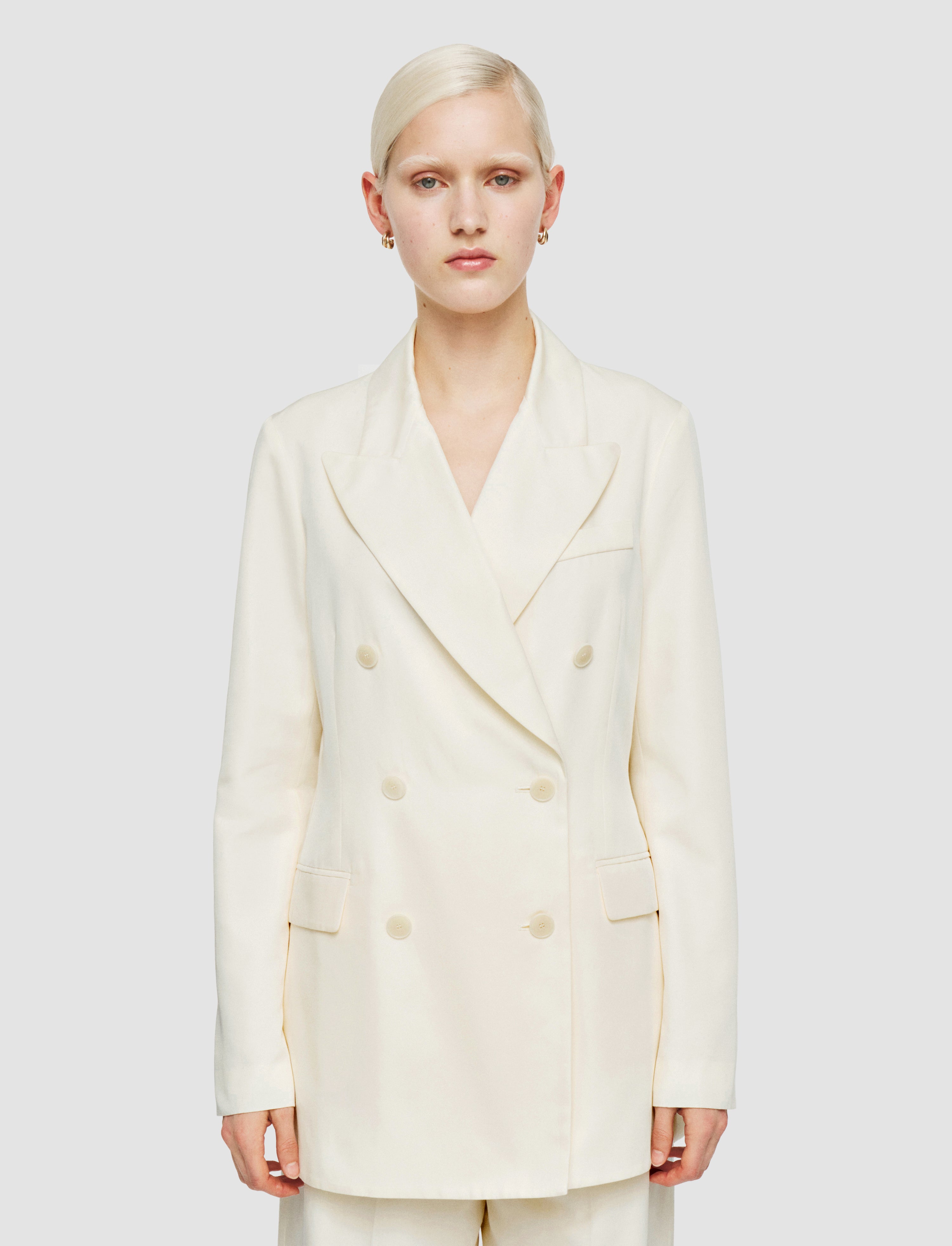 Valery Soft Cotton Silk Jacket in White | JOSEPH GB