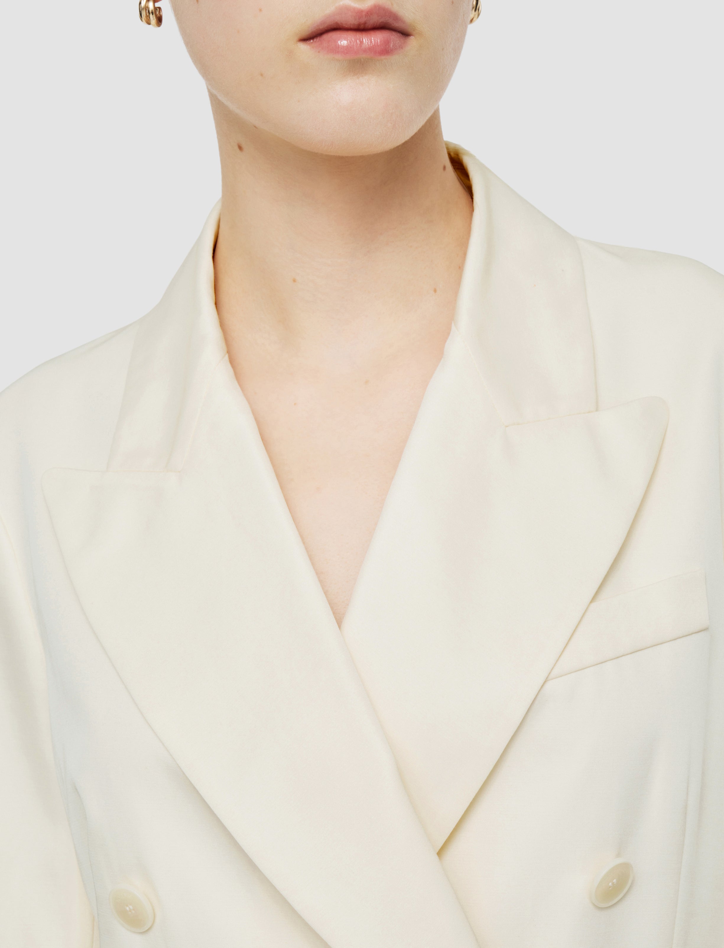 Valery Soft Cotton Silk Jacket in White | JOSEPH GB