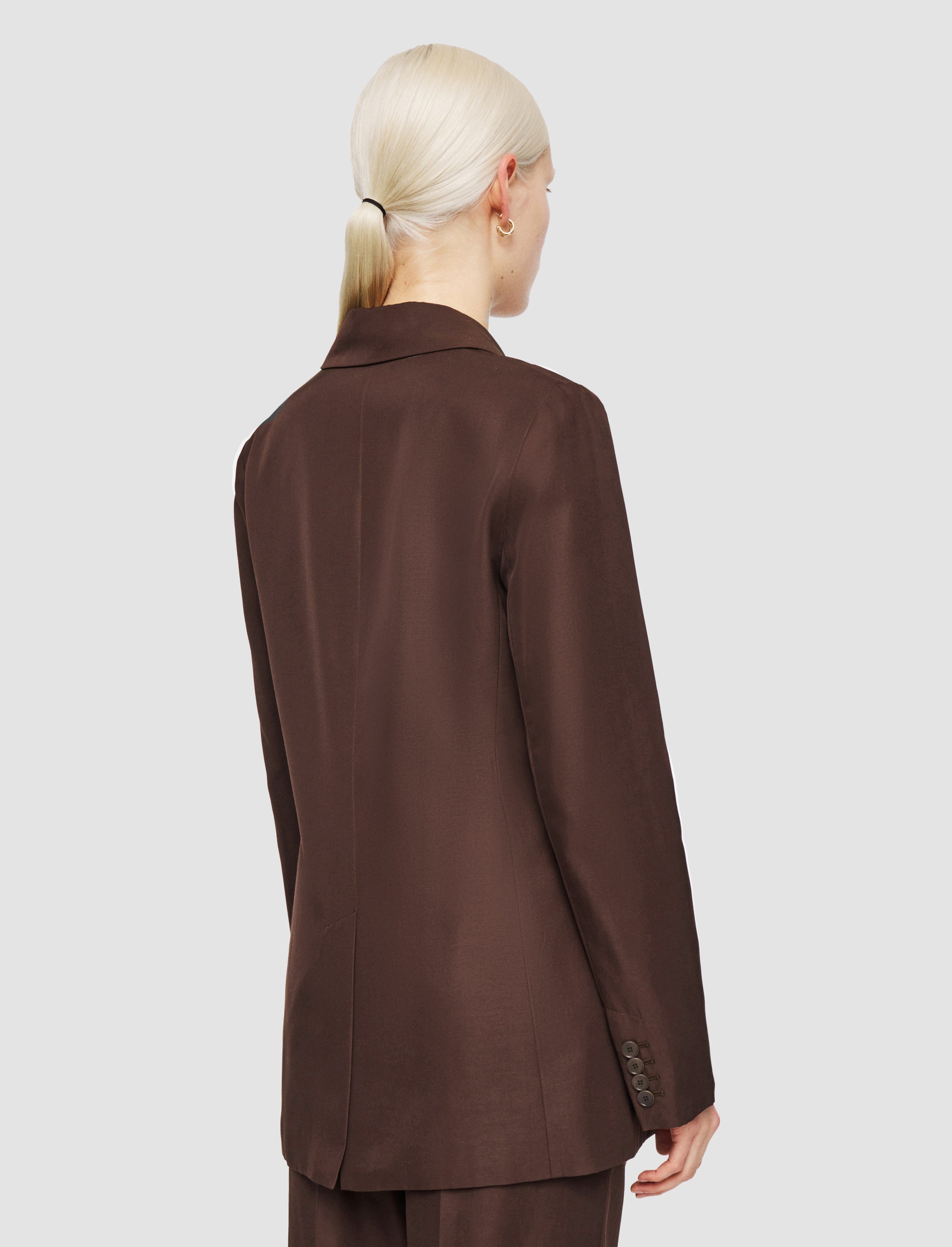 Valery Soft Cotton Silk Jacket in Brown | JOSEPH GB