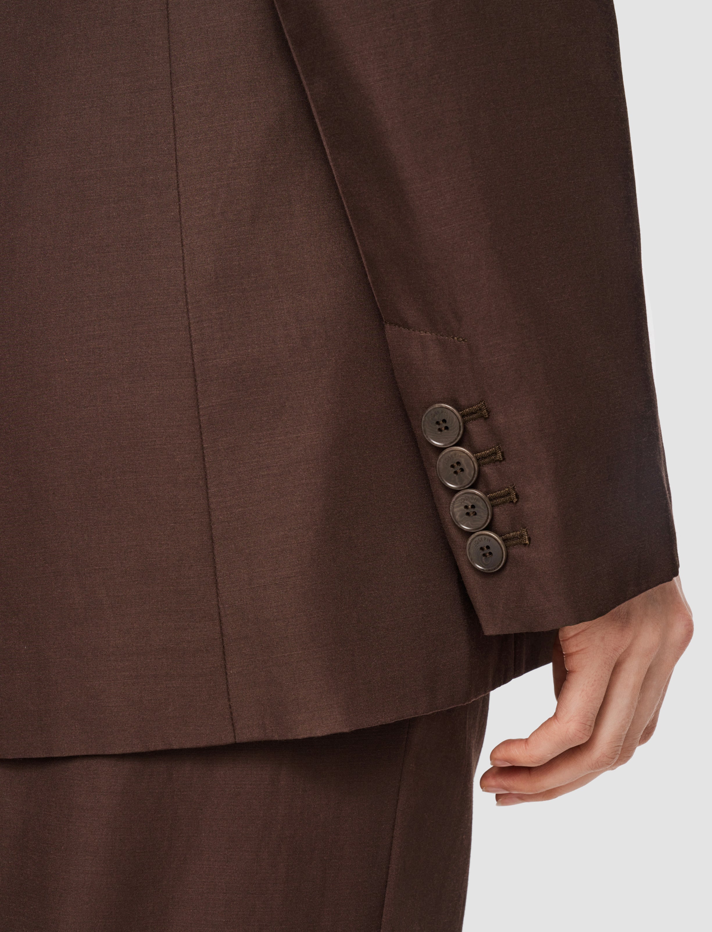 Valery Soft Cotton Silk Jacket in Brown | JOSEPH GB