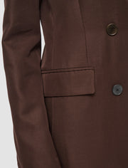 Valery Soft Cotton Silk Jacket in Brown | JOSEPH GB