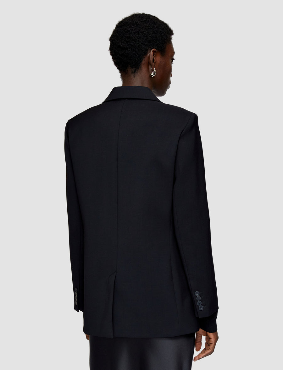 Tailoring Wool Stretch Jackie Jacket in Black | JOSEPH GB