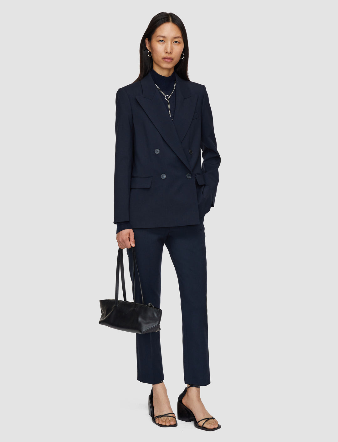Jaden Tailoring Wool Stretch Jacket in Blue | JOSEPH GB