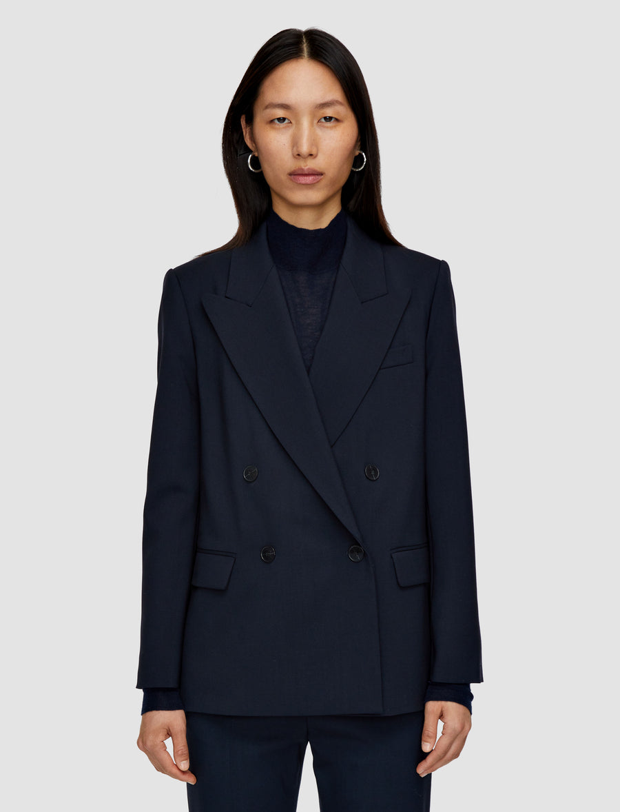Jaden Tailoring Wool Stretch Jacket in Blue | JOSEPH GB