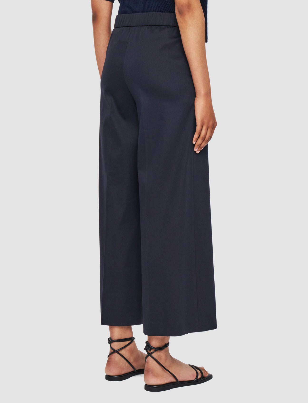 Temple Light Gabardine Stretch Trousers in Blue | JOSEPH US
