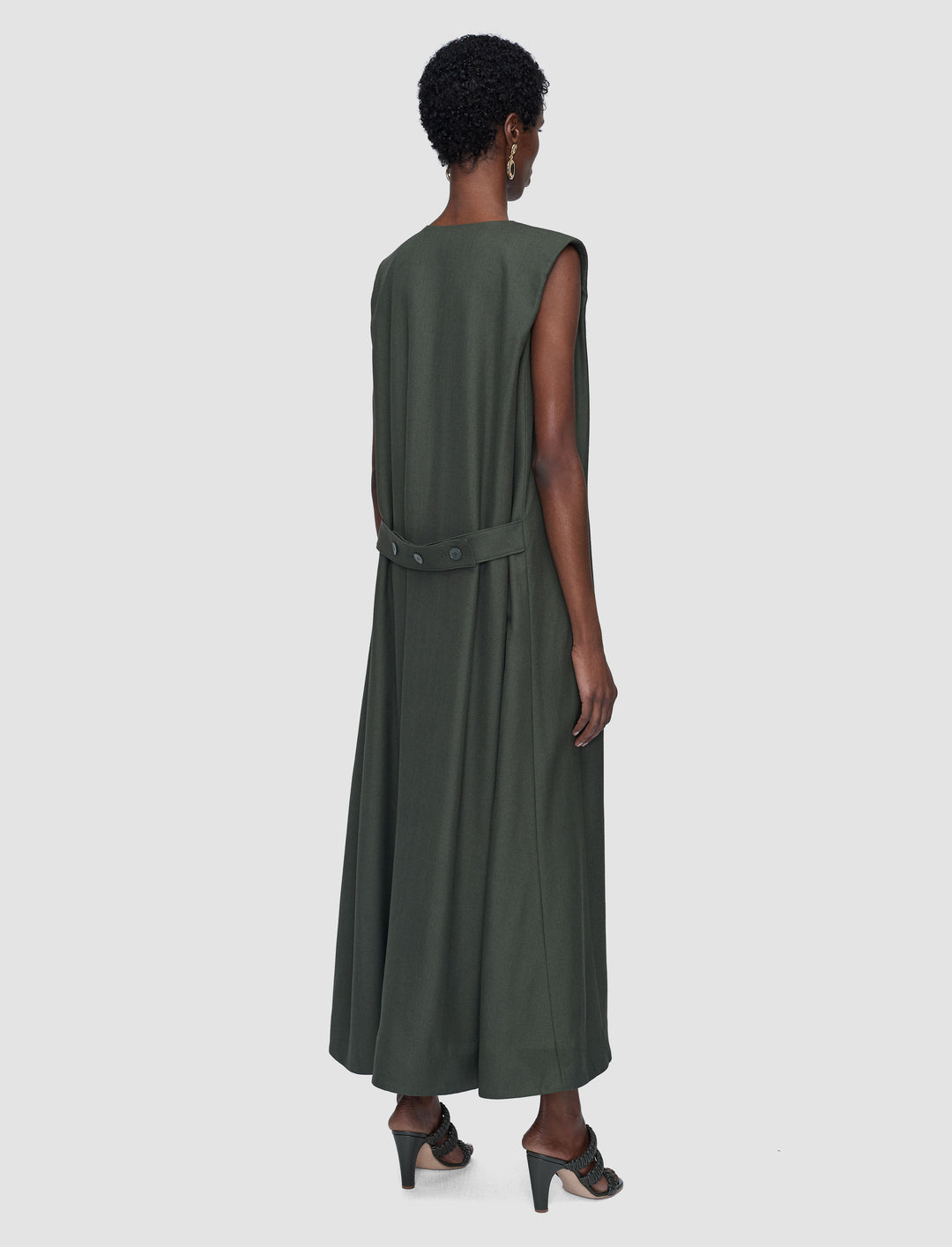 Vssad Viscose Tailoring Dress in Green | JOSEPH GB
